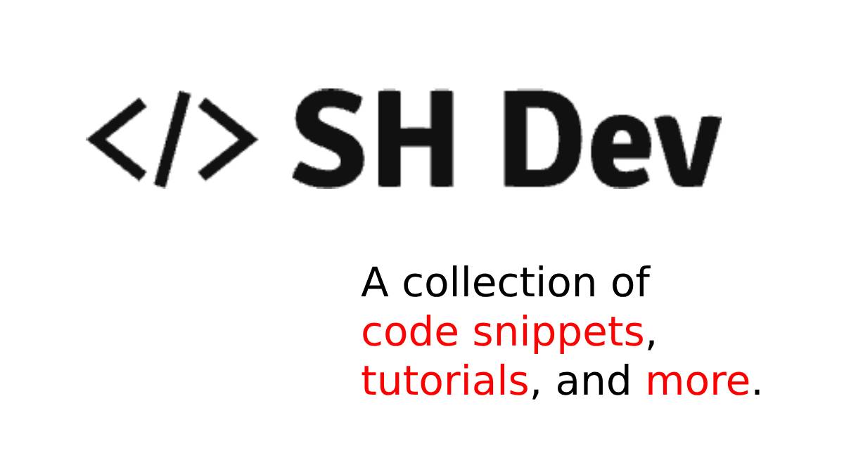 SH Dev - Salesforce Development Resources | SH Dev